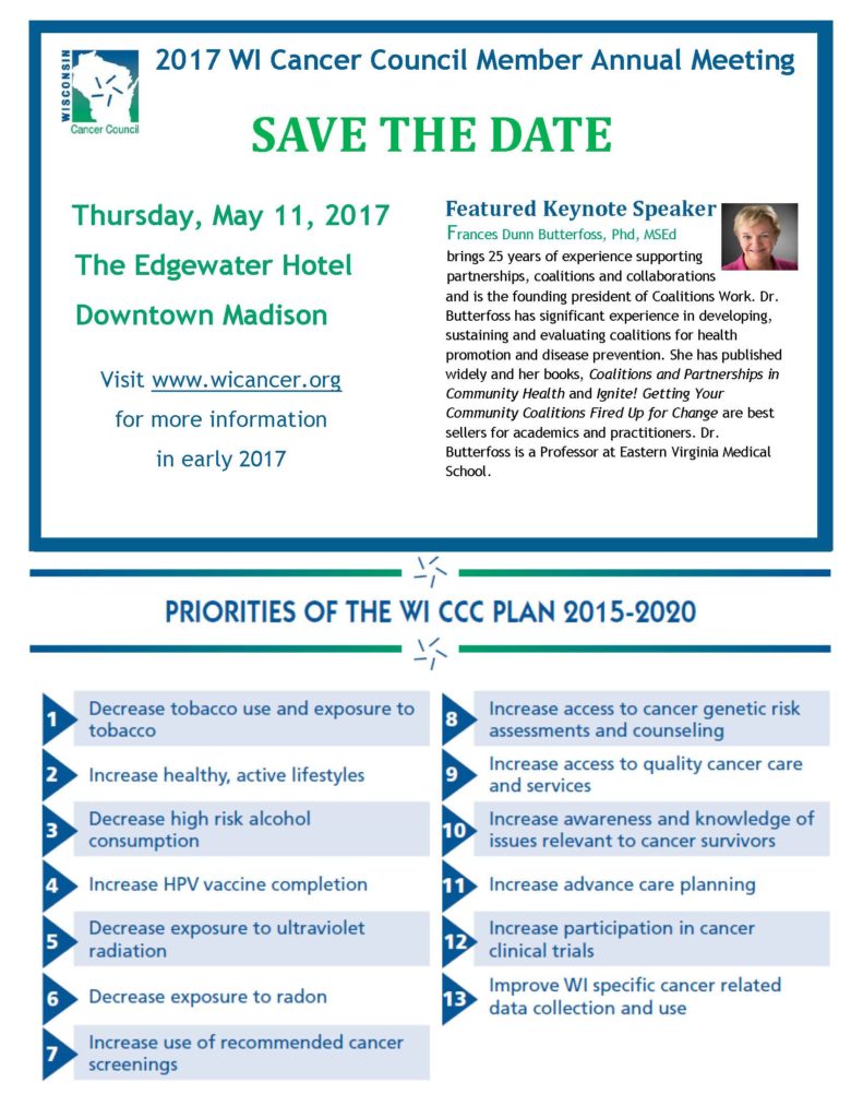 Annual Meeting Save the Date_FINAL | Wisconsin Cancer Collaborative